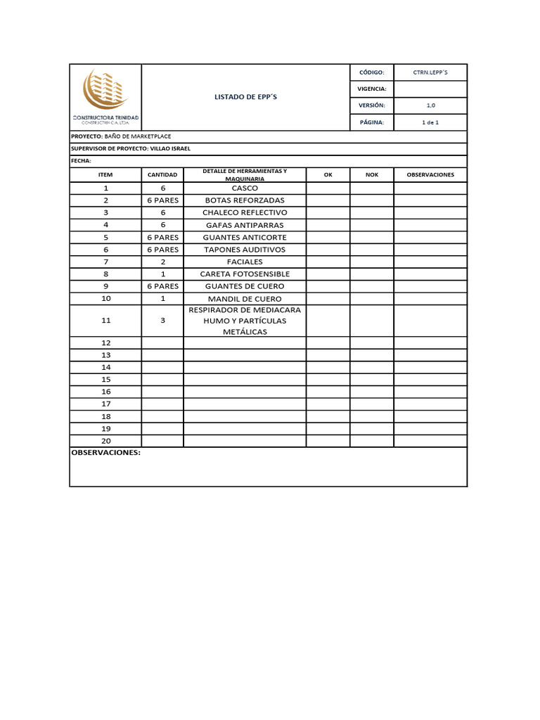 Listado de Epp S | PDF