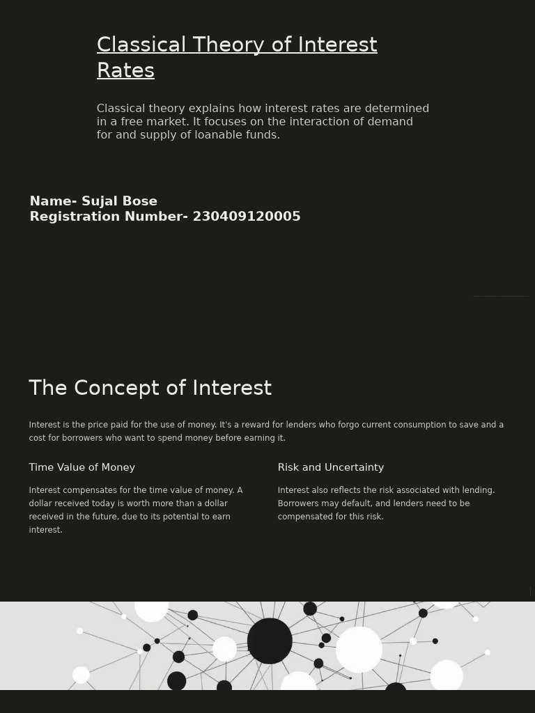 Classical Theory of Intrest Rate | PDF | Interest | Interest Rates