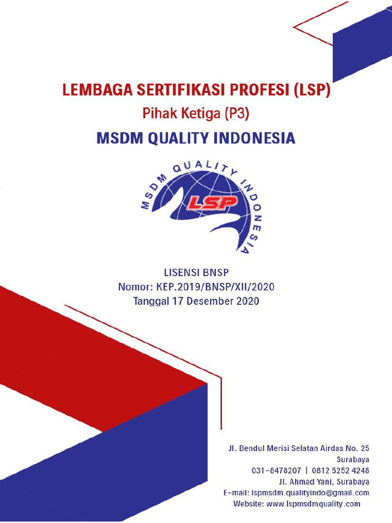 Compro LSP MSDM QUALITY INDONESIA | PDF