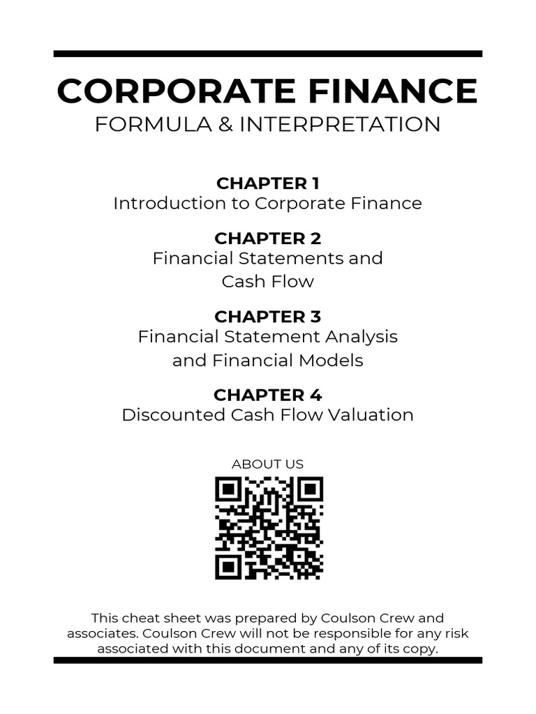 Financial Management Cheat Sheet | PDF | Equity (Finance) | Valuation ...