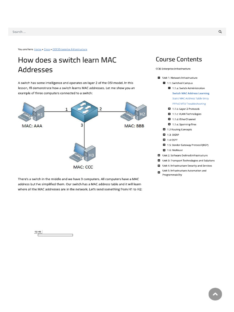 How does a switch learn MAC Addresses | PDF