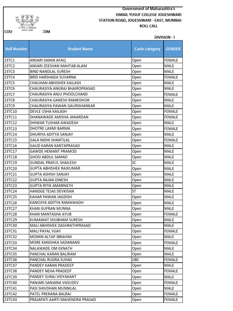2023-2024 - Ty Bcom Div - I | PDF