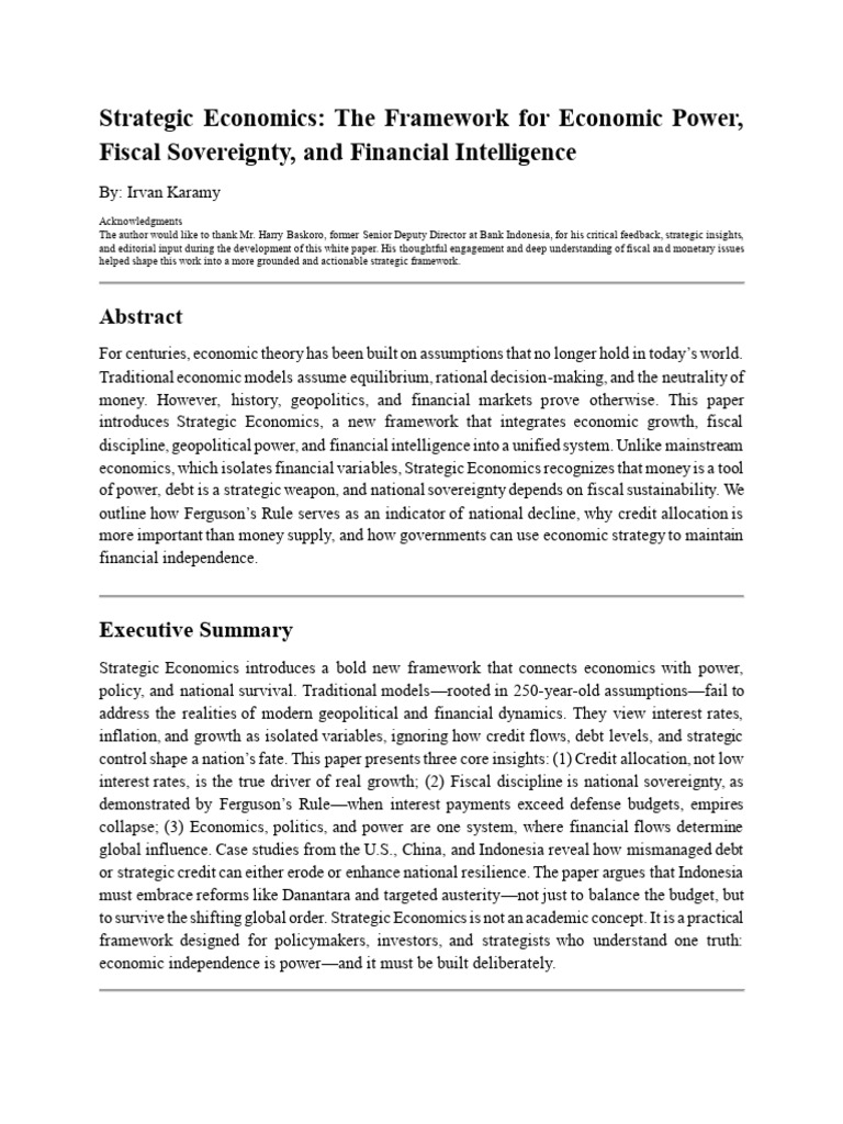 The White Paper of Strategic Economics | PDF | Economics | Business Cycle