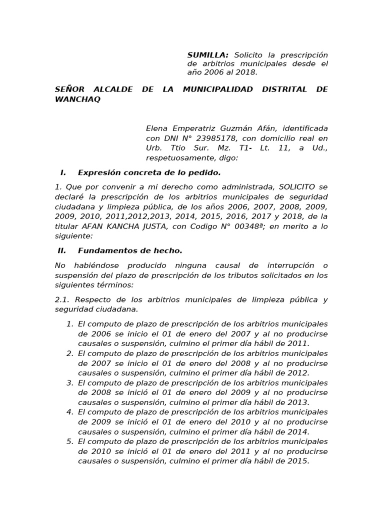 Prescripcion Municipal de Arbitrios | PDF | Justicia | Crimen y violencia