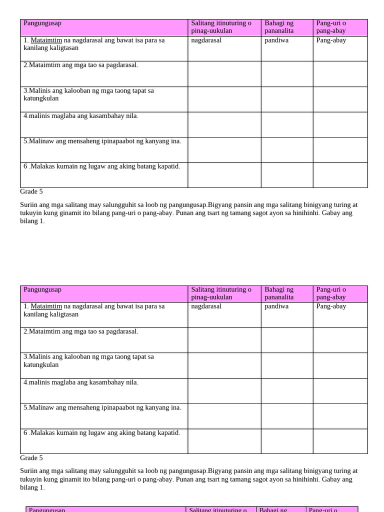 ACTIVITY sHEET FILIPINO 3RD Q | PDF