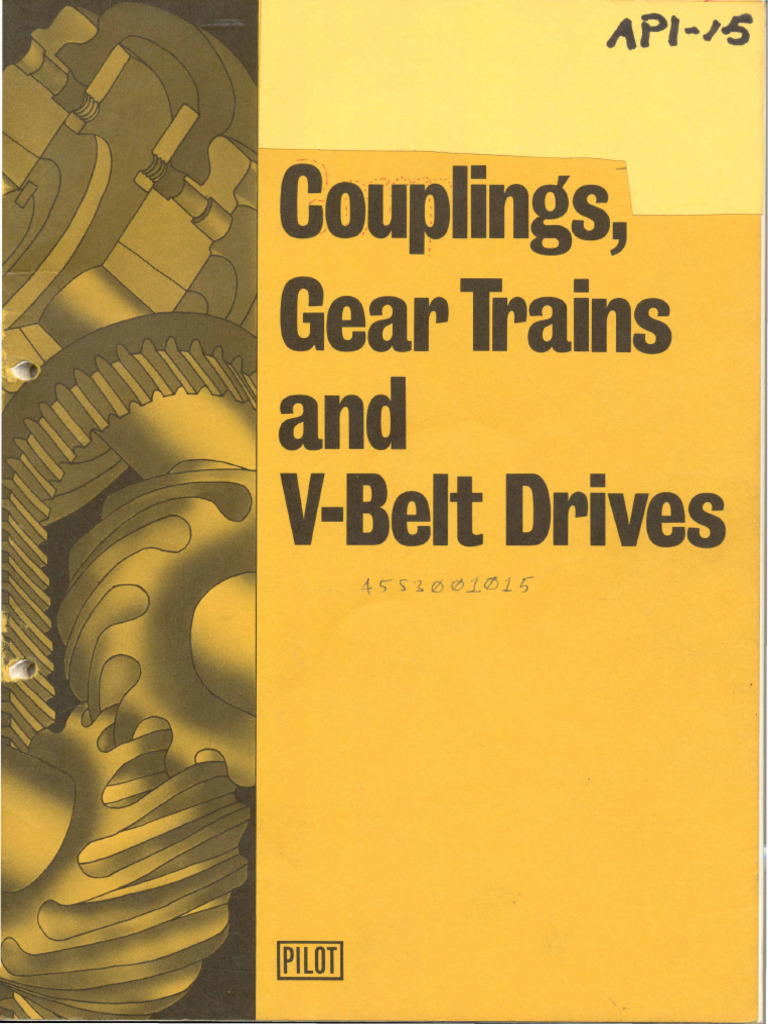 API Pilot-Couplings Gear Trains and V-Belt Drives | PDF
