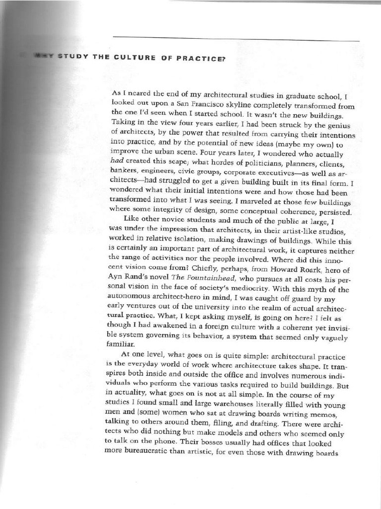 Dana Cuff - The Story of Practice - Chapter 1 | PDF