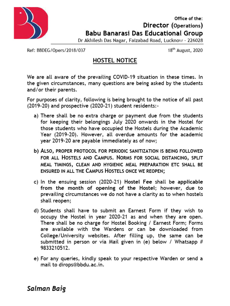 037 - Hostel Notice For Publication | PDF