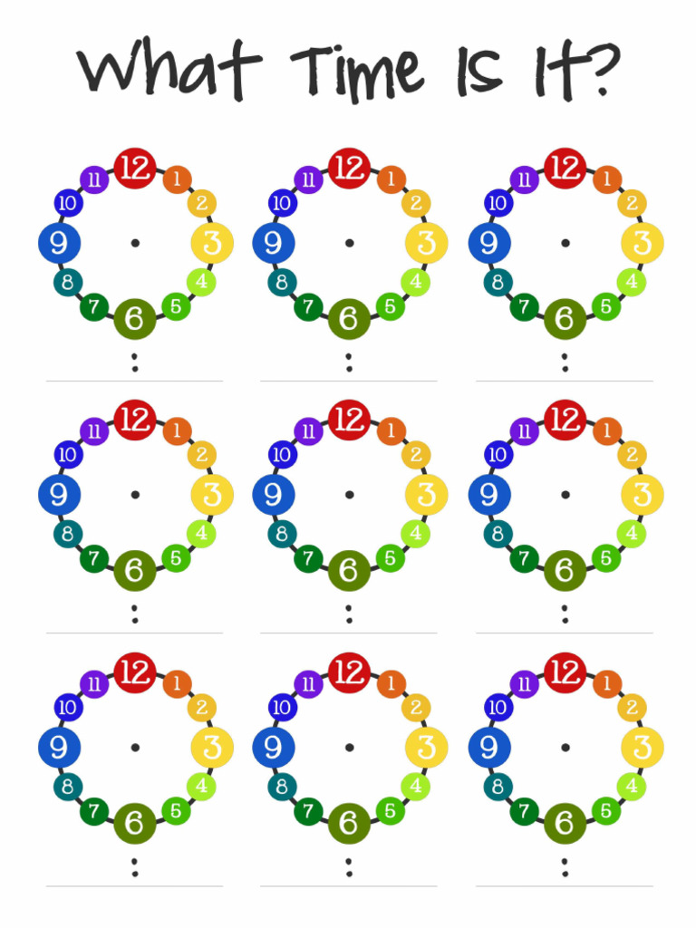 What Time Is It Clock Printable 1 | PDF