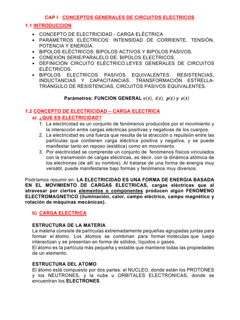 1 c1 1 Conceptos Ctos 1 | PDF | Electricidad | Electrón