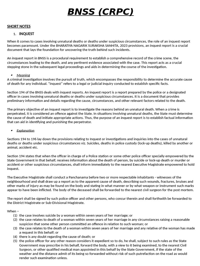 CRPC EXAM NOTES FINAL | PDF | Prosecutor | Magistrate