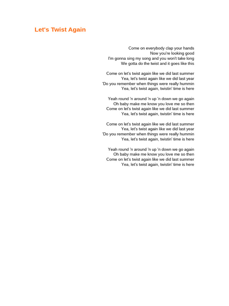 Lets Twist Again | PDF