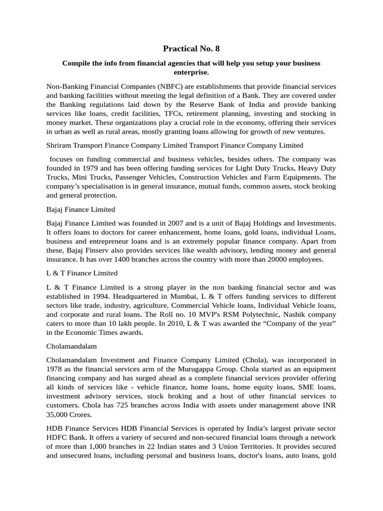 Practical No8 | PDF | Loans | Banks