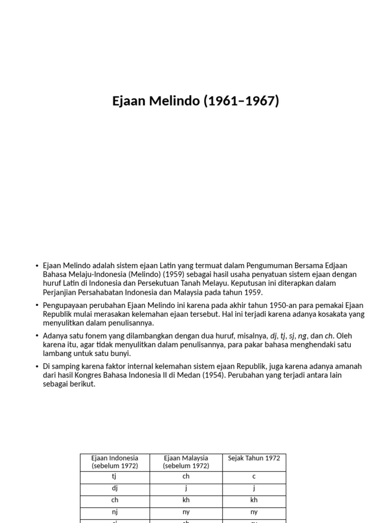 Ejaan Melindo (Irena) | PDF