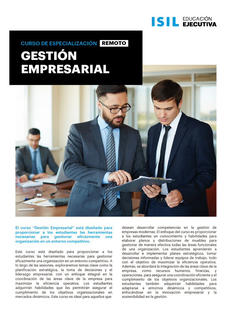 Curso de Gestión Empresarial Online | PDF | Planificación ...