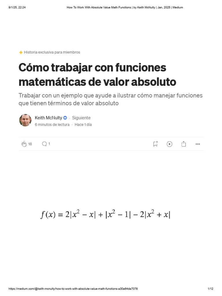 How To Work With Absolute Value Math Functions - by Keith McNulty - Jan, 2025 - Medium | PDF ...