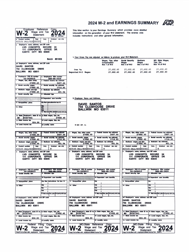 2024 W-2 Earnings Summary (1) | PDF