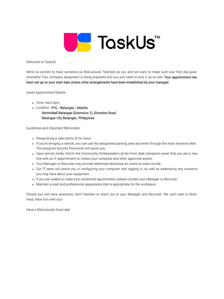 Asset Pickup Information (Offer) 2024-10-16 | PDF