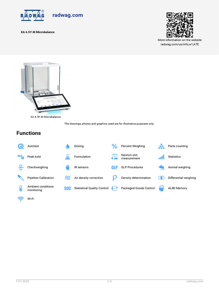 RADWAG - Data - Sheet - XA 6.5Y.M Microbalance | PDF | Wi Fi | Power Supply