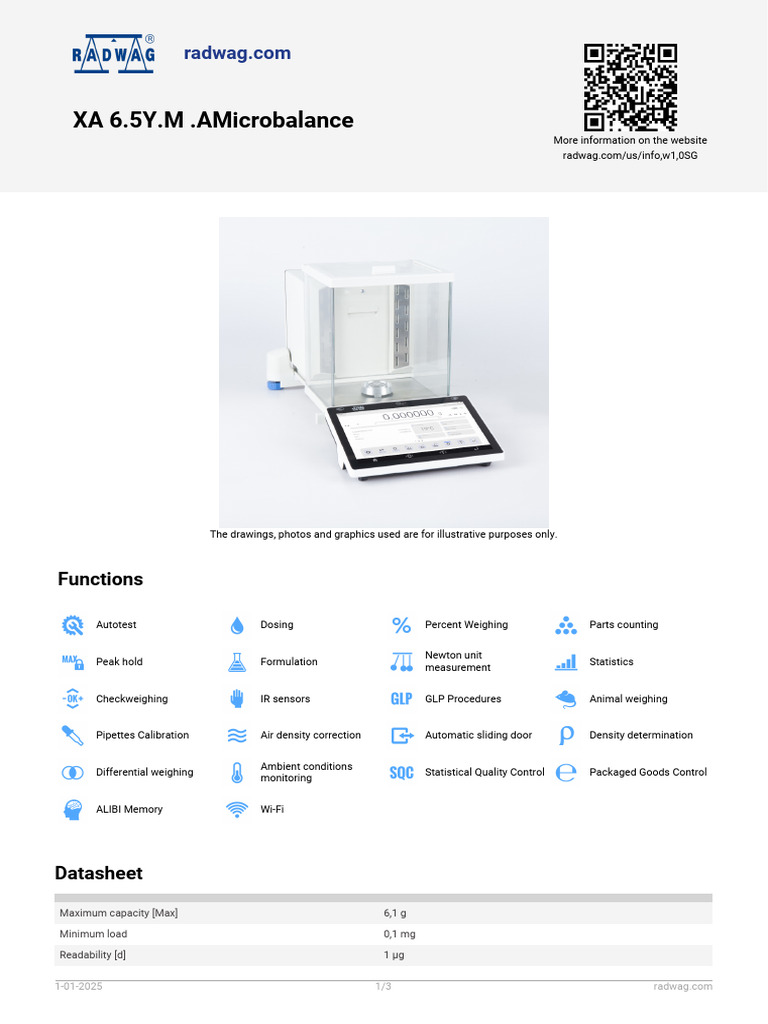RADWAG - Data - Sheet - XA-6-5Y-MA Microbalance | PDF | Power Supply | Electrical Engineering