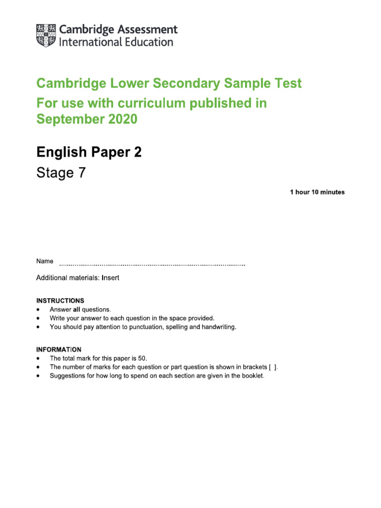 English pp2 QP | PDF