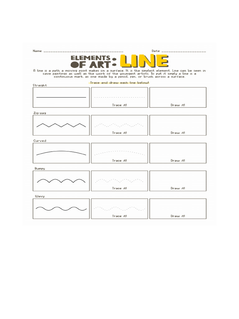 Elements of Art Line Worksheets Free 14817.Jpg | PDF