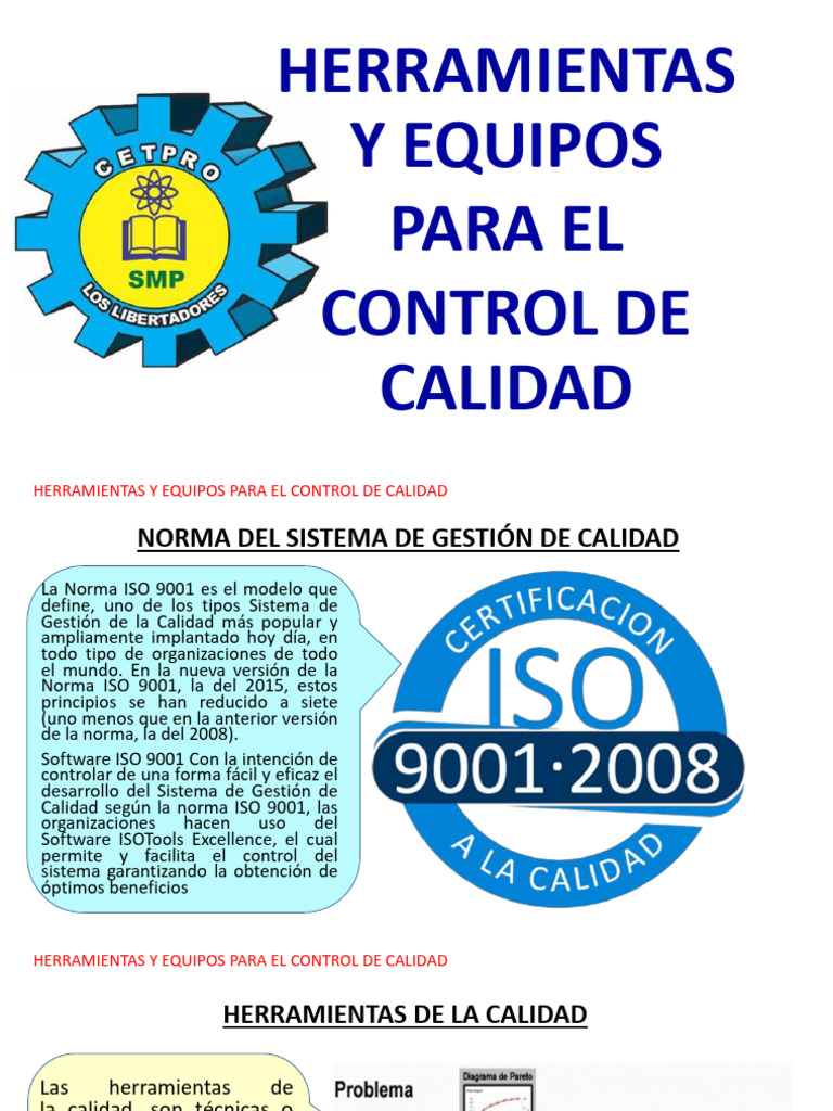 Equipos y Herramientas para El Control de Calidad | PDF | Calidad ...