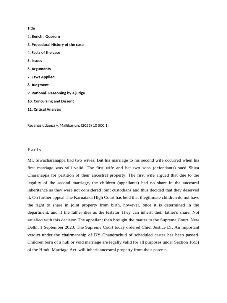 Property Law Case Analysis | PDF | Marriage | Legitimacy (Family Law)