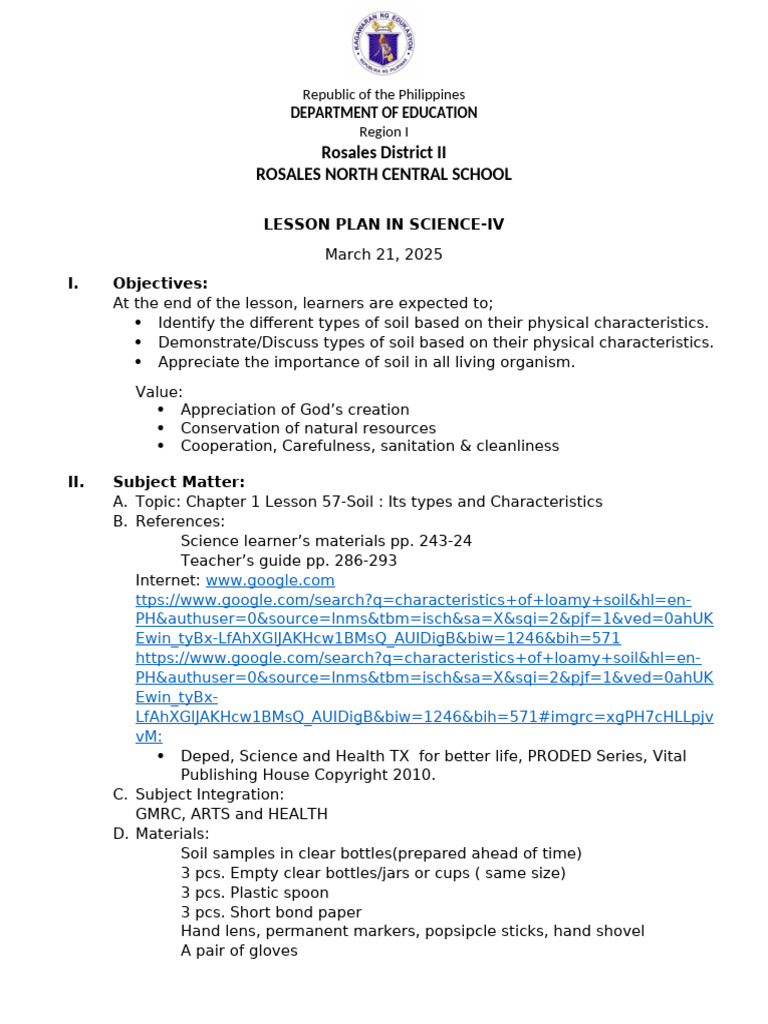 Cherrylmtii-Science-Iv-Lesson-Plan LPPP | PDF | Porosity | Soil