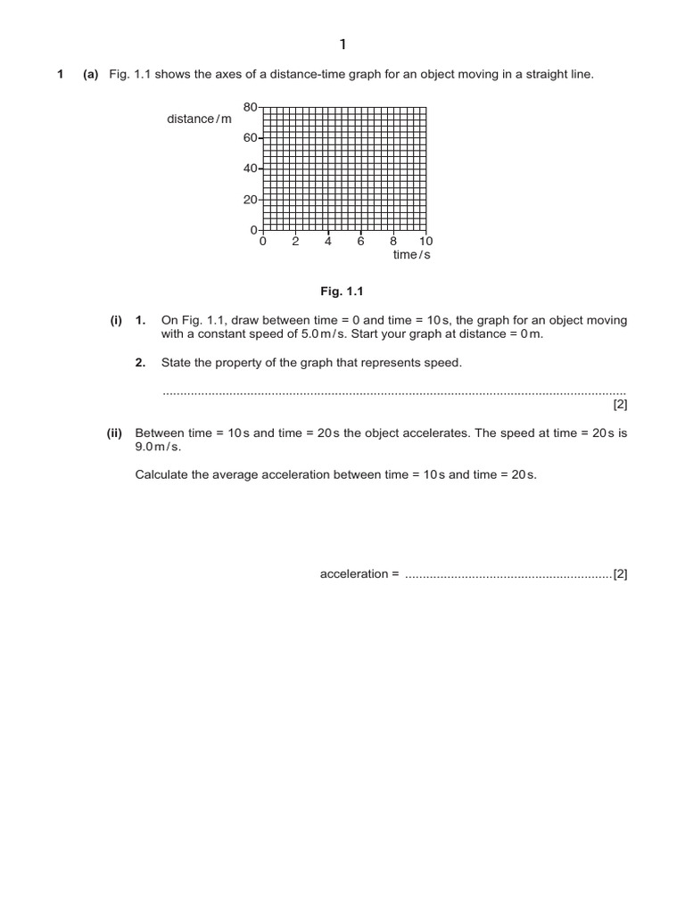 Motion Graphs - Past Papers 2 | PDF | Acceleration | Parachuting