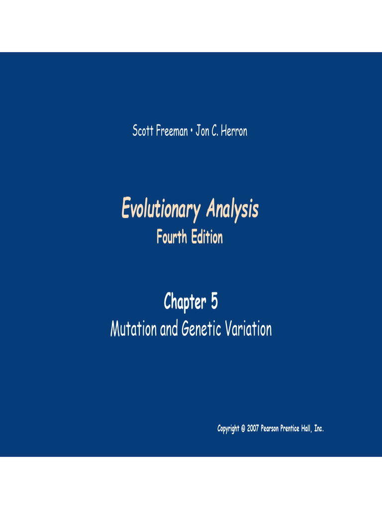 Evolution Analysis Lecture 5 | PDF | Point Mutation | Mutation