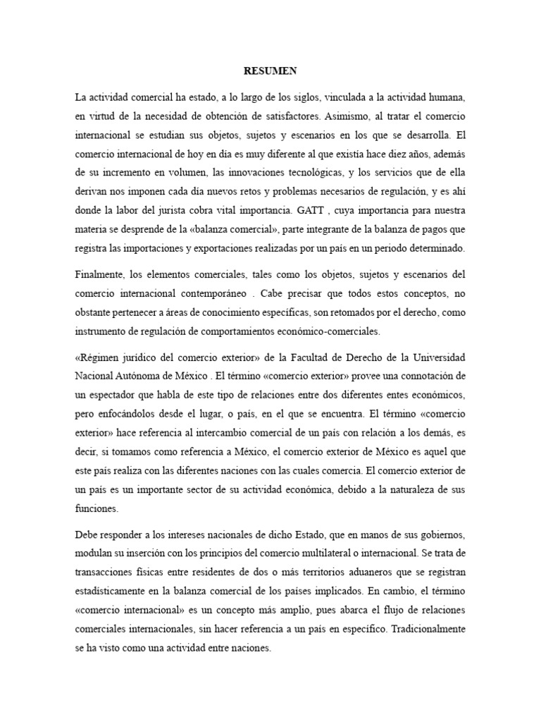A3, Resumen. Maday Dominguez | PDF | El comercio internacional ...