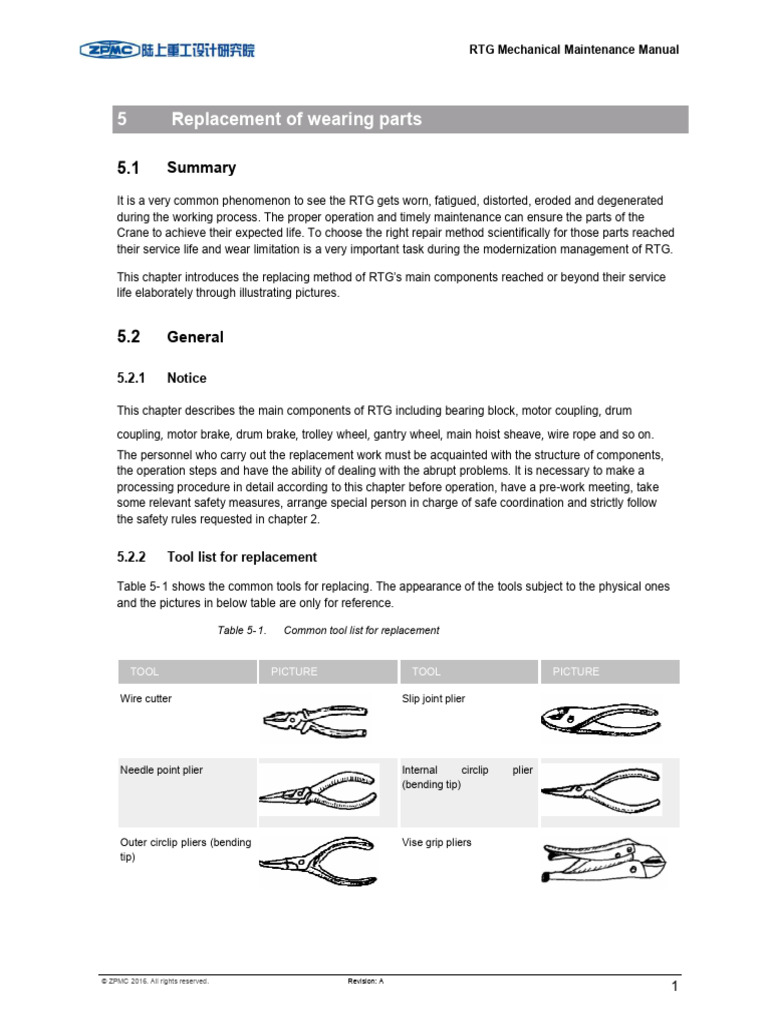 RTG mechanical maintenance manual (103-115) | PDF | Crane (Machine ...