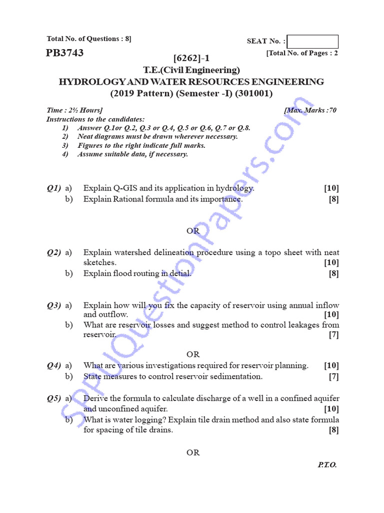 Be - Civil Engineering - Semester 5 - 2024 - May - Hydrology and Water ...