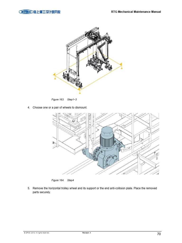 RTG Crane Trolley Wheel Maintenance Guide | PDF | Crane (Machine ...