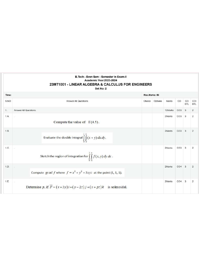 LACE Mid2 Last Year QP | PDF