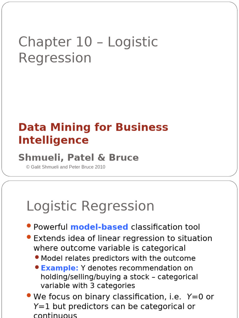 Chap10_LogisticRegression | PDF | Logistic Regression | Regression Analysis