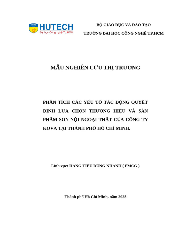 Nghien Cuu Thi Truong Son Kova | PDF