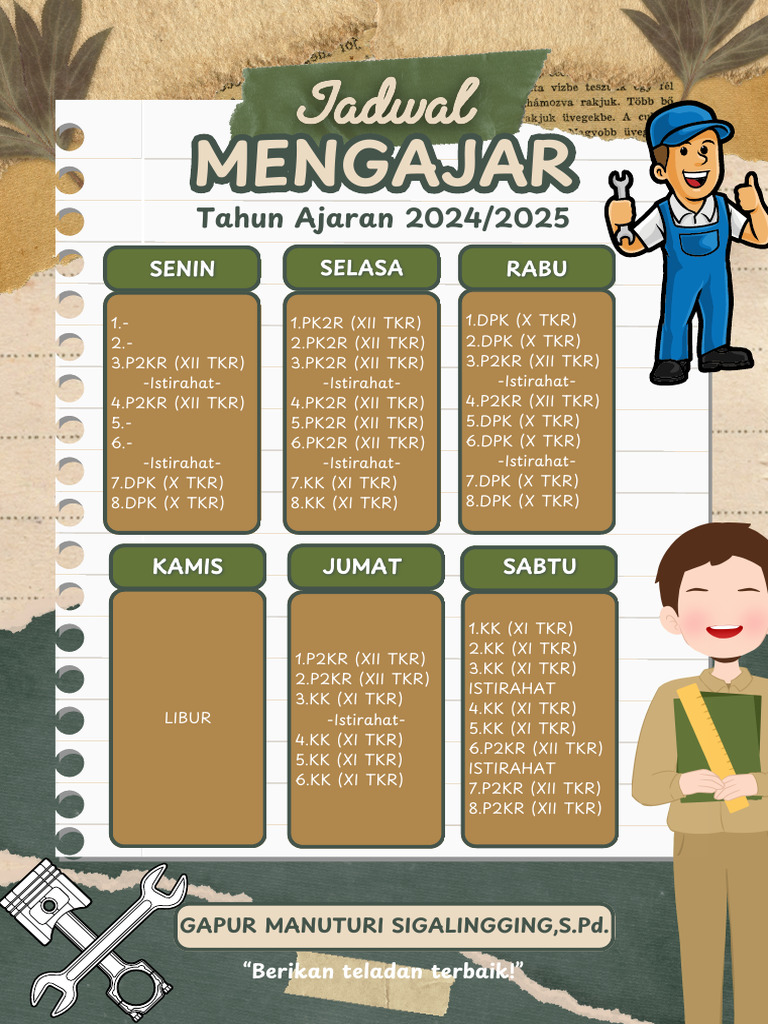 Jadwal Mengajar Guru | PDF