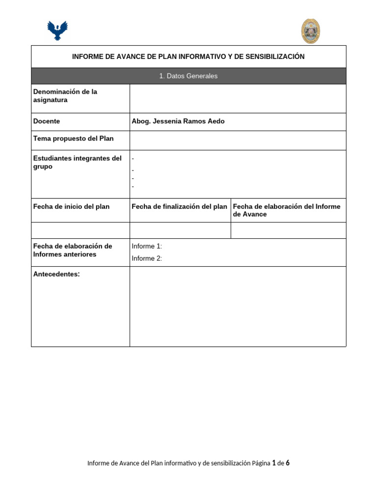 Informe-de-avance-Plan Informativo y de Sensibilización UAC | PDF