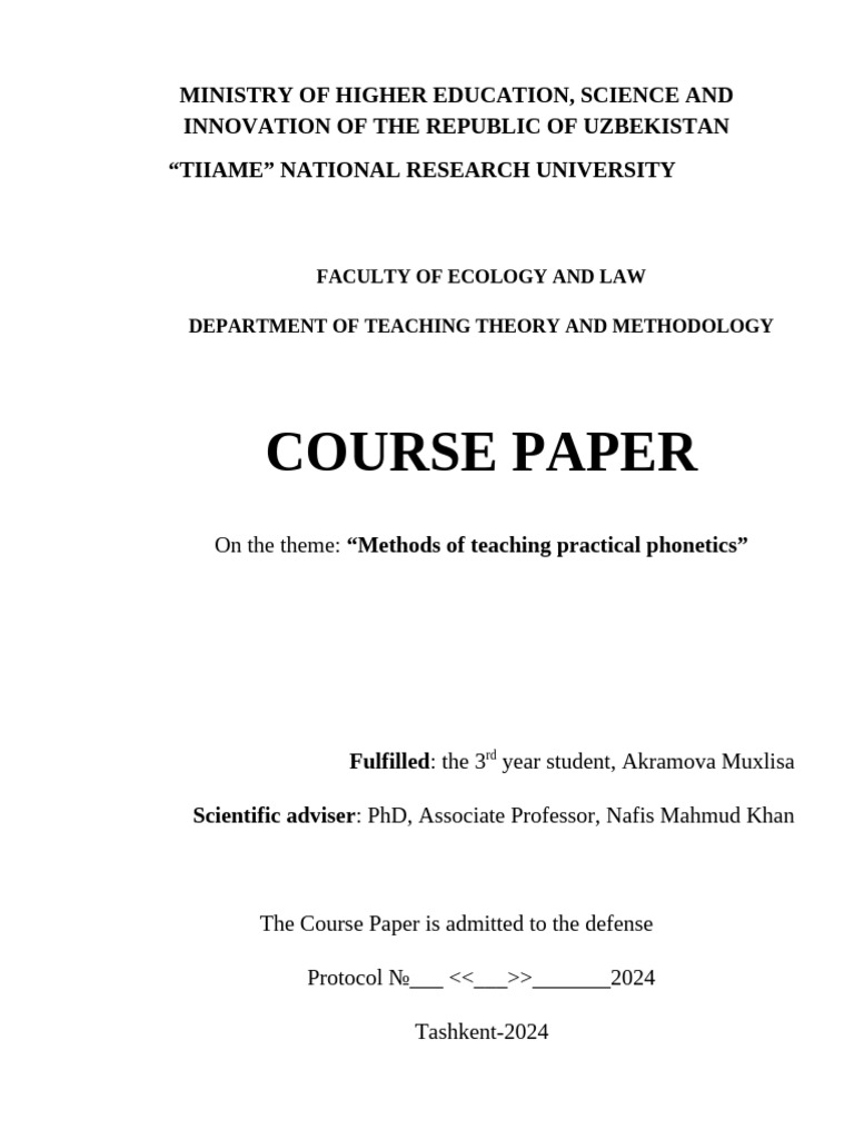 Methods of Teaching Practical Phonetics by Akramova | PDF | English ...