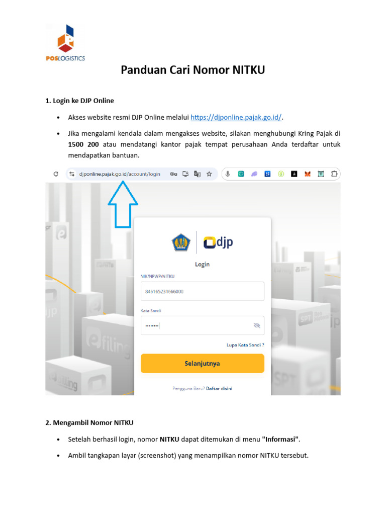 Cara Cari Nomor NITKU | PDF