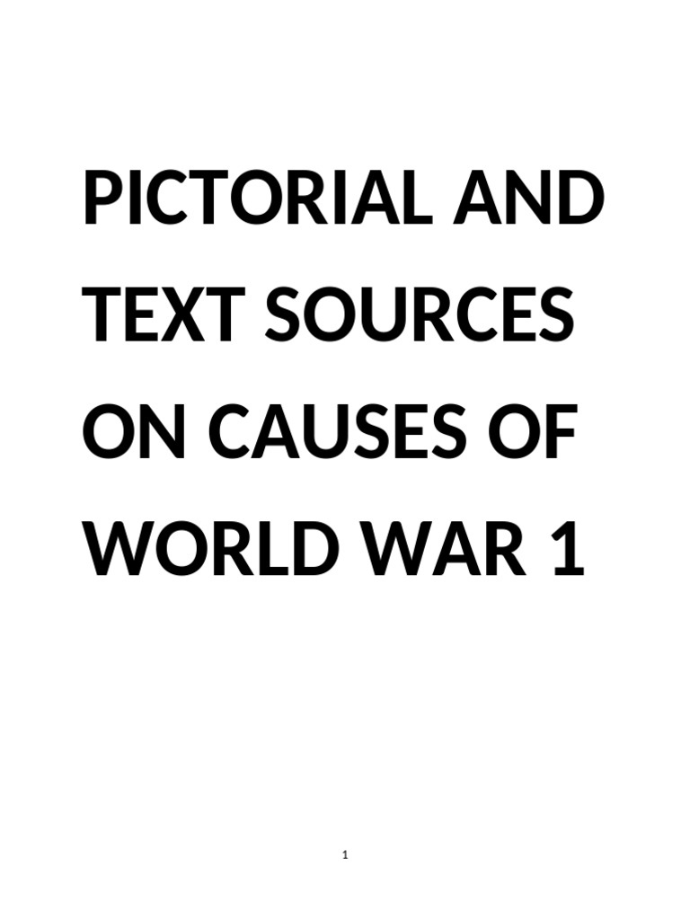 Pictorial and Text Sources On Causes of ww1 | PDF | Austria Hungary ...