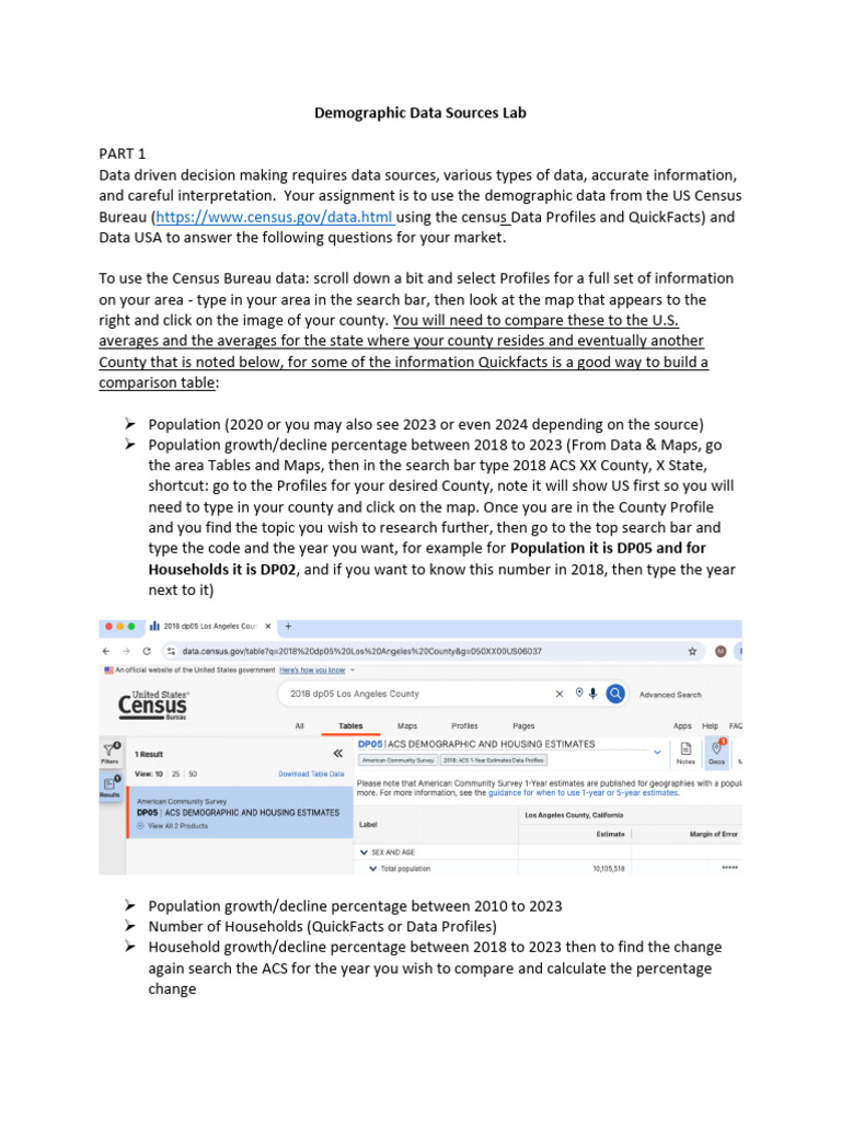 Demographic Data Lab | PDF | Census | Demography