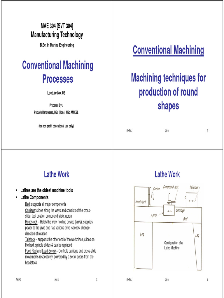 02 Conventional Machining Processes | PDF | Drilling | Machining
