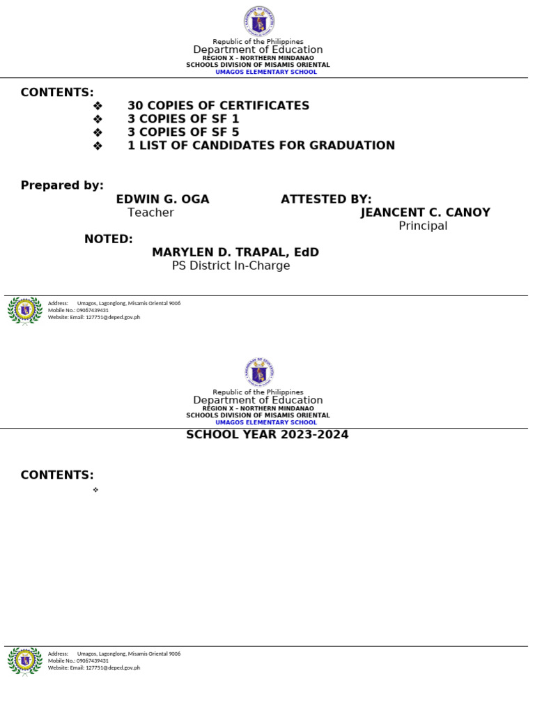 Cover Pageof Candidates For Graduation | PDF