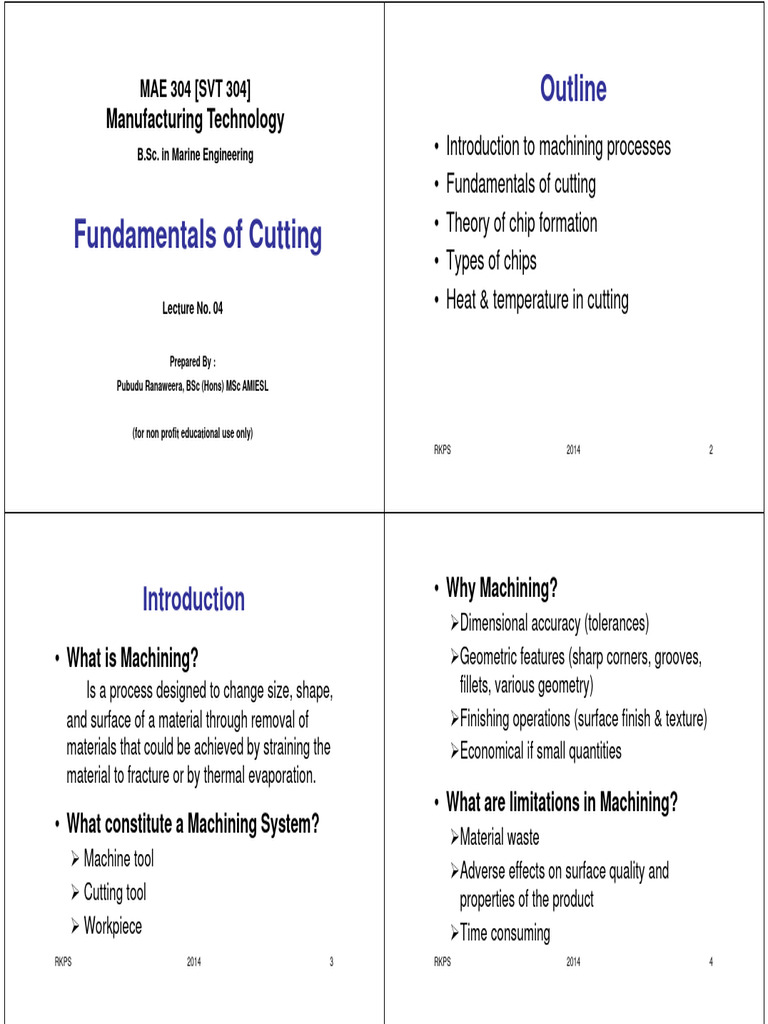 04_Fundamentals_of_Cutting | PDF | Machining | Industrial Processes