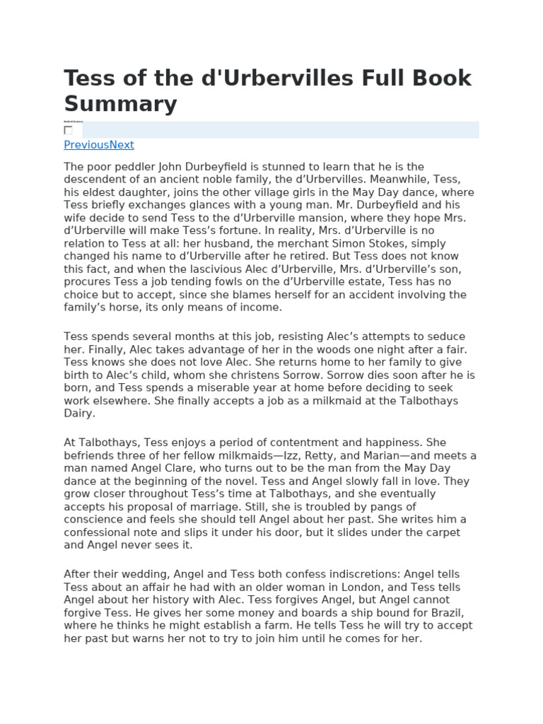 new analysis | PDF | Tess Of The D'urbervilles
