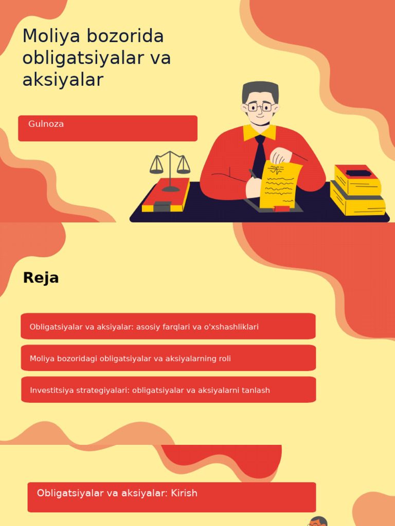 Moliya Bozorida Obligatsiyalar Va Aksiyalar | PDF