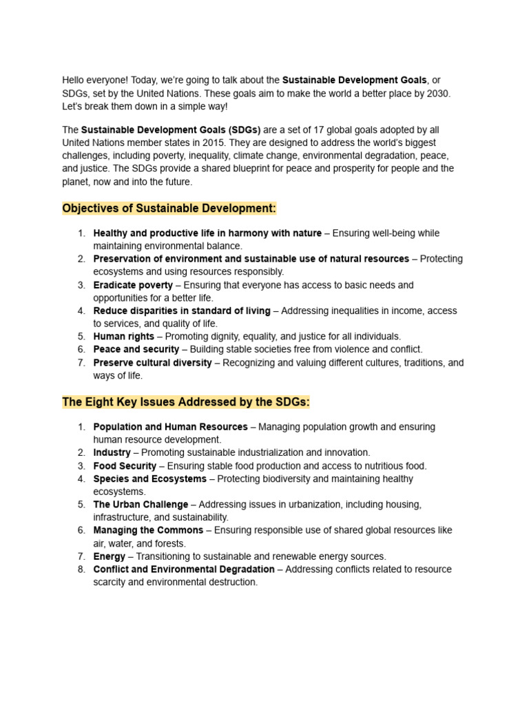 Understanding the Sustainable Development Goals | PDF | Sustainability ...